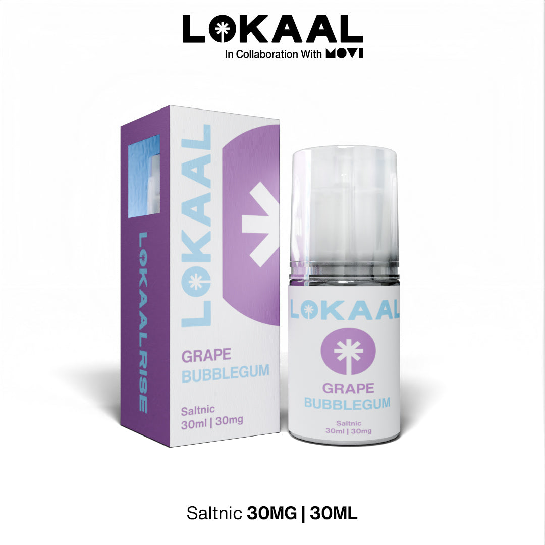 LIQUID LOKAAL SALTNIC GRAPE BUBBLEGUM 30MG 30ML – MOVI